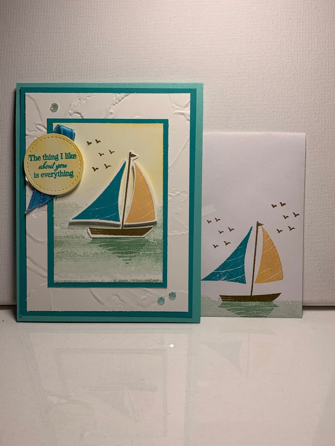 Homemade Greeting Card - Father's Day - Boat - Sail - Stampin' Up - Etsy