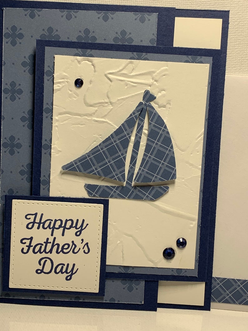 Homemade Greeting Card - Father's Day - Boat - Sail - Stampin' Up - Etsy