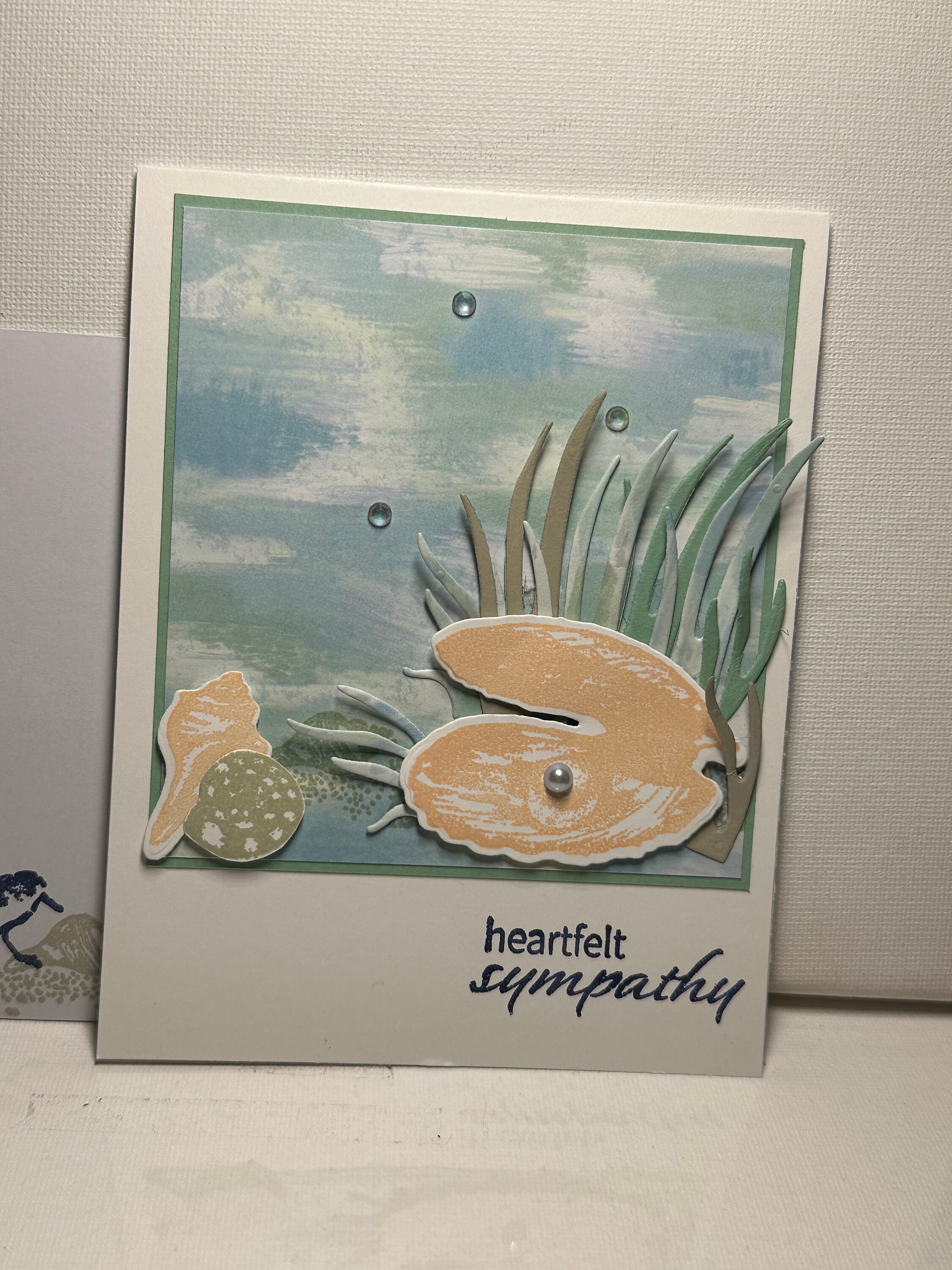Homemade Greeting Card - Sympathy - Oyster - Pearl - Ocean - Stampin ...