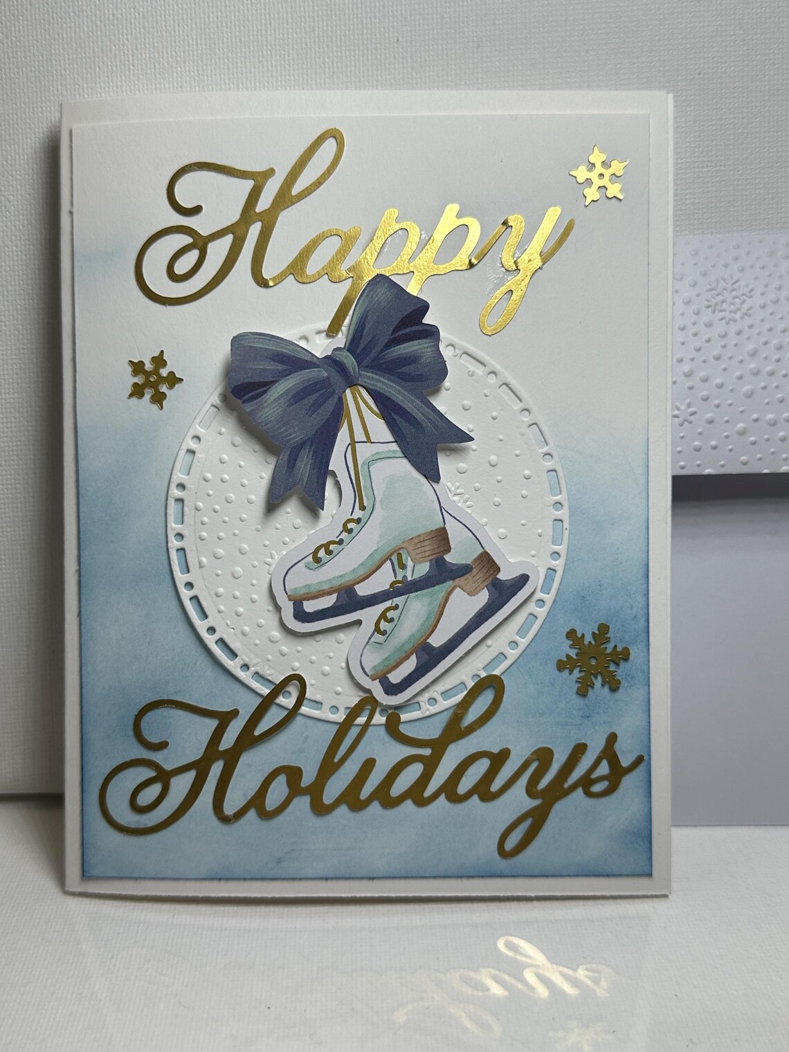 Homemade Greeting Card - Christmas - Snow - Ice Skates - Stampin' Up - Etsy