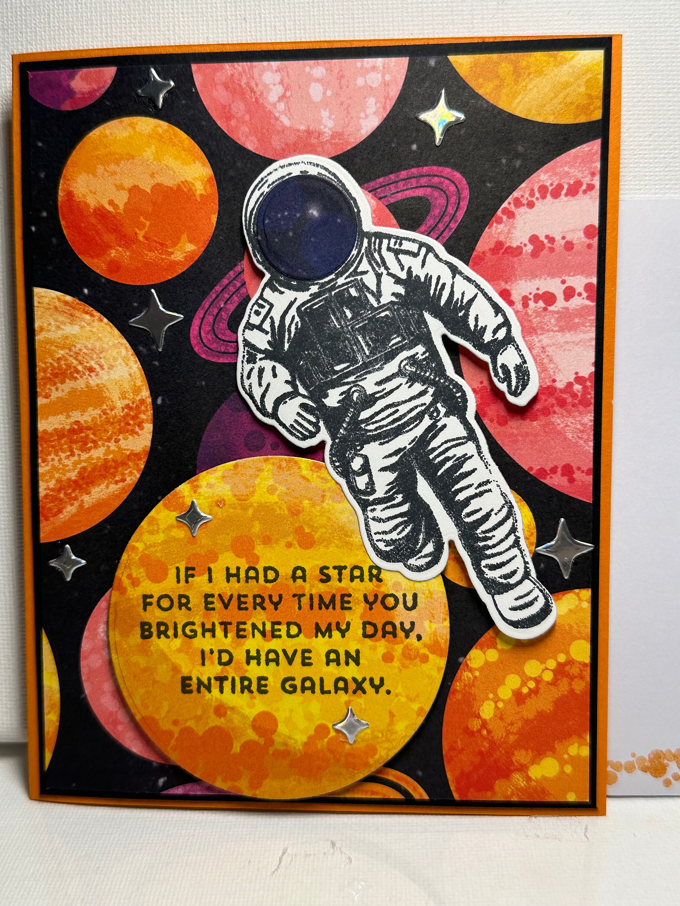 Homemade Greeting Card - Planets - Astronaut - Space Shuttle - Rocket ...