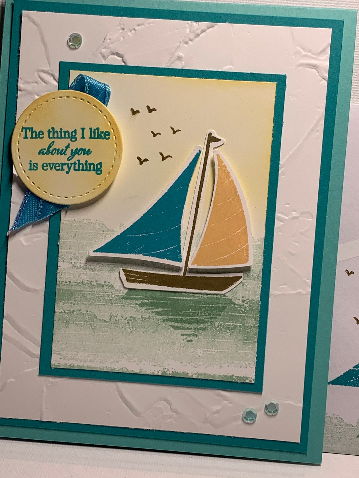 Homemade Greeting Card - Father's Day - Boat - Sail - Stampin' Up - Etsy