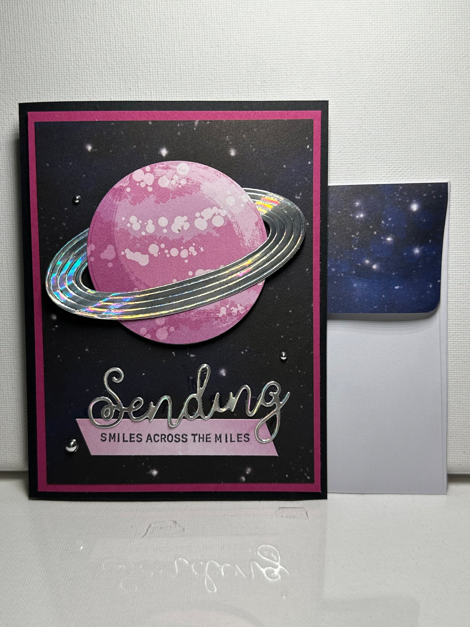 Homemade Greeting Card Planets Astronaut Space Shuttle Rocket Stampin ...