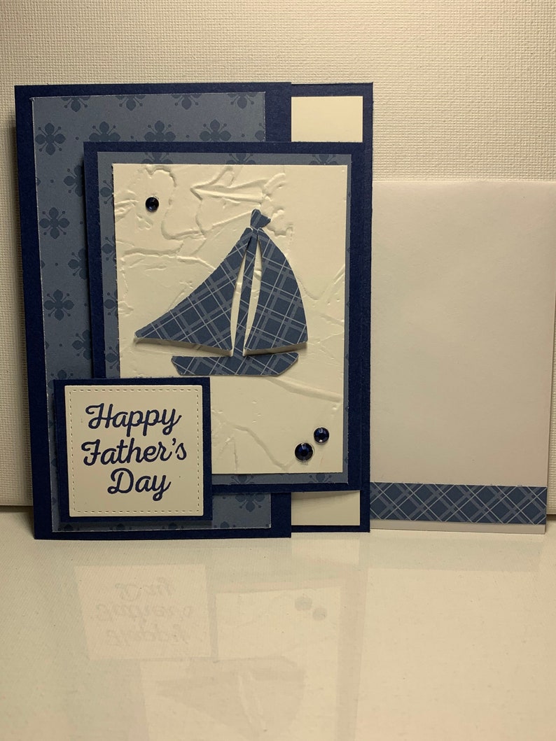 Homemade Greeting Card - Father's Day - Boat - Sail - Stampin' Up - Etsy