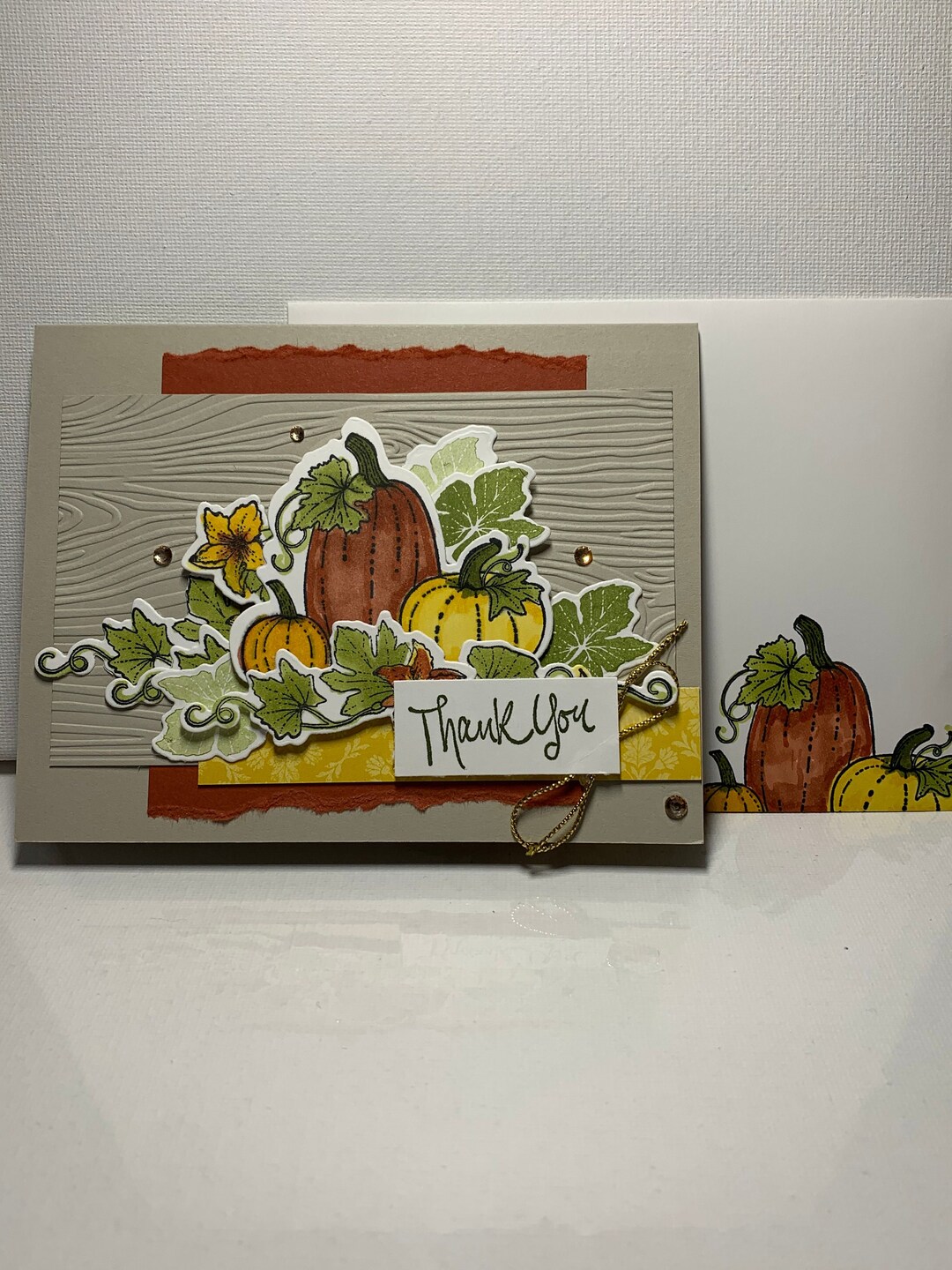 Homemade Greeting Card - Thank You - Pumpkins - Autumn - Fall ...