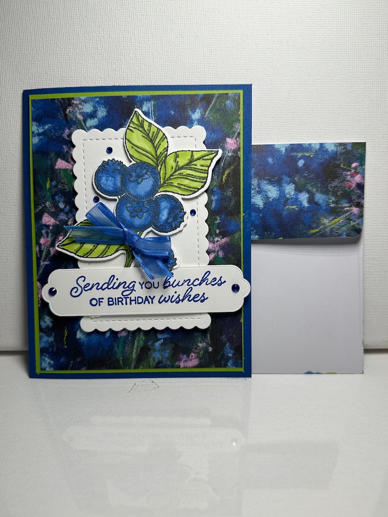 Homemade Greeting Card - Birthday - Blueberries - Stampin' Up - Etsy