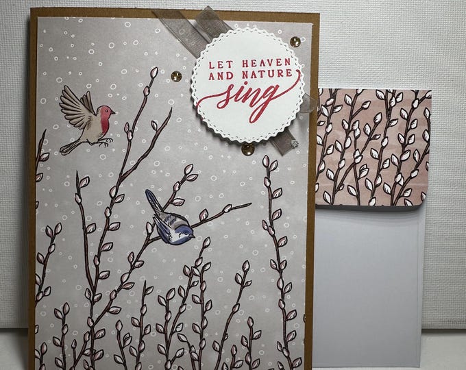 3 CARD PACK - Homemade Greeting Card - Christmas - Winter - Birds ...