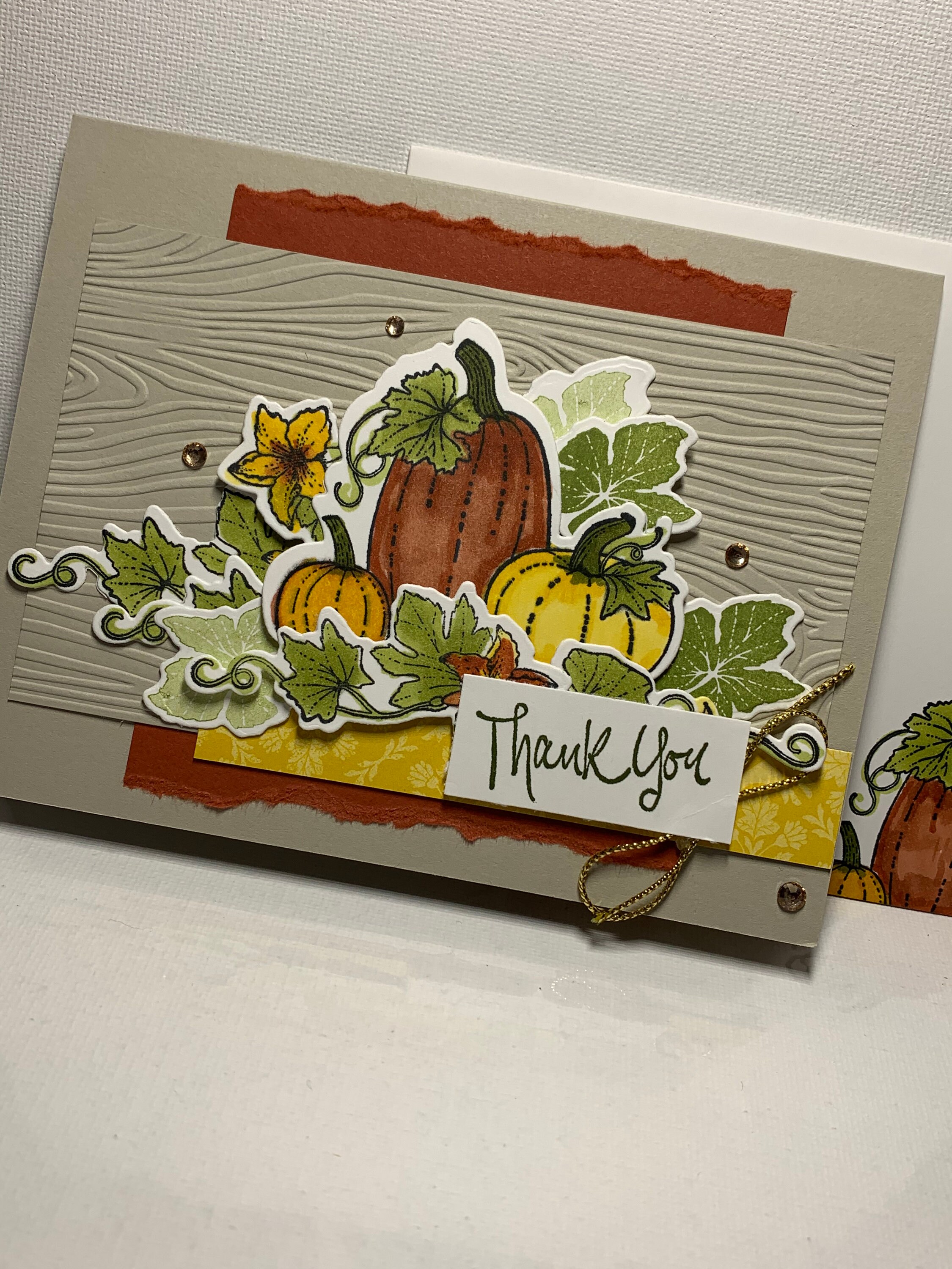 Homemade Greeting Card - Thank You - Pumpkins - Autumn - Fall ...
