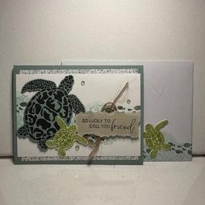 Homemade Greeting Card - Friendship - Sea Turtles - Stampin' Up - Etsy