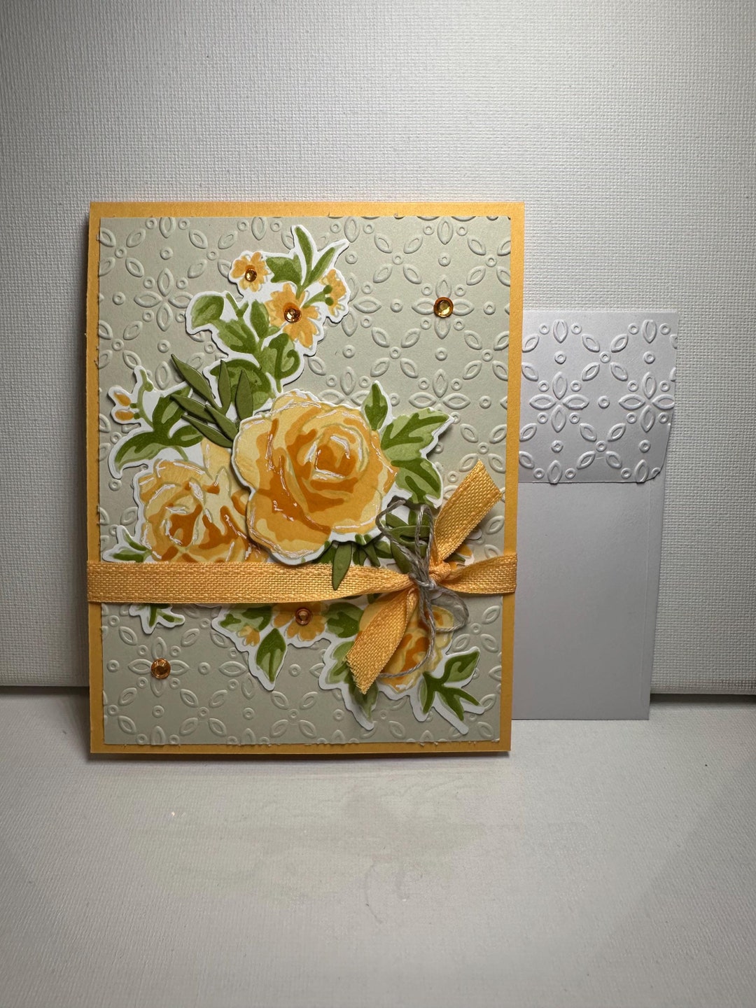 Homemade Greeting Card - Blank - Floral - Roses - Stampin' Up - Etsy