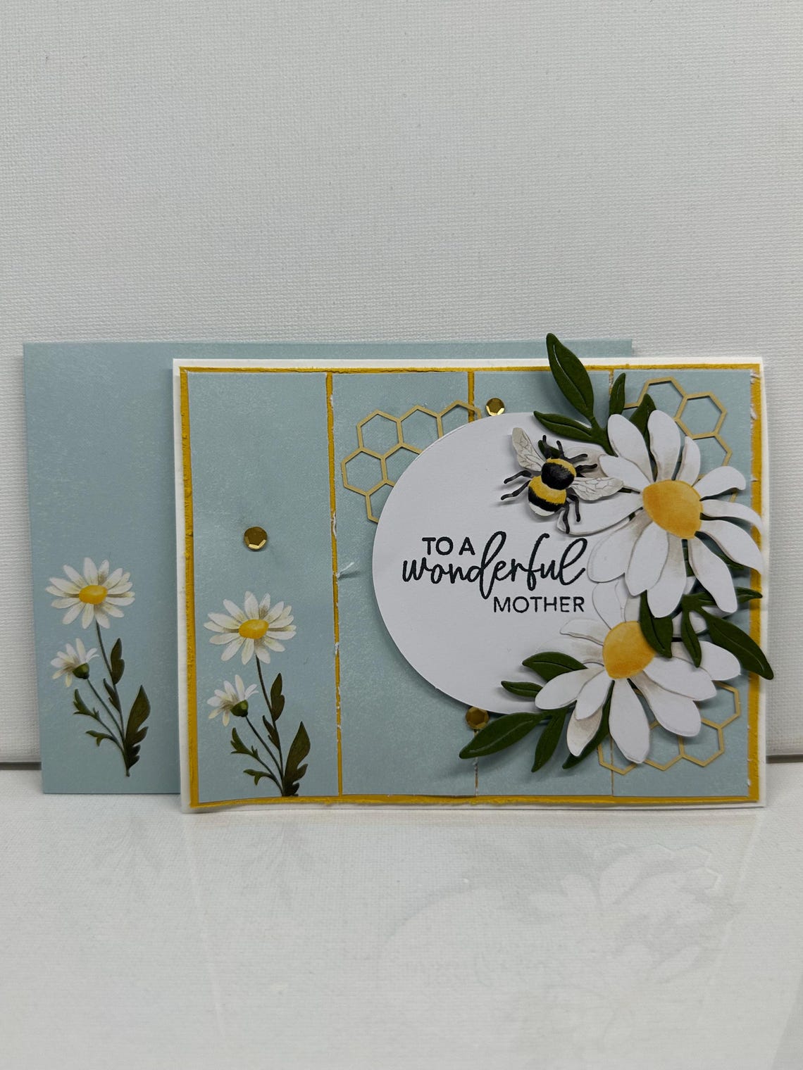 Homemade Greeting Card - Mother's Day - Daisy - Bees - Beehive - Floral ...