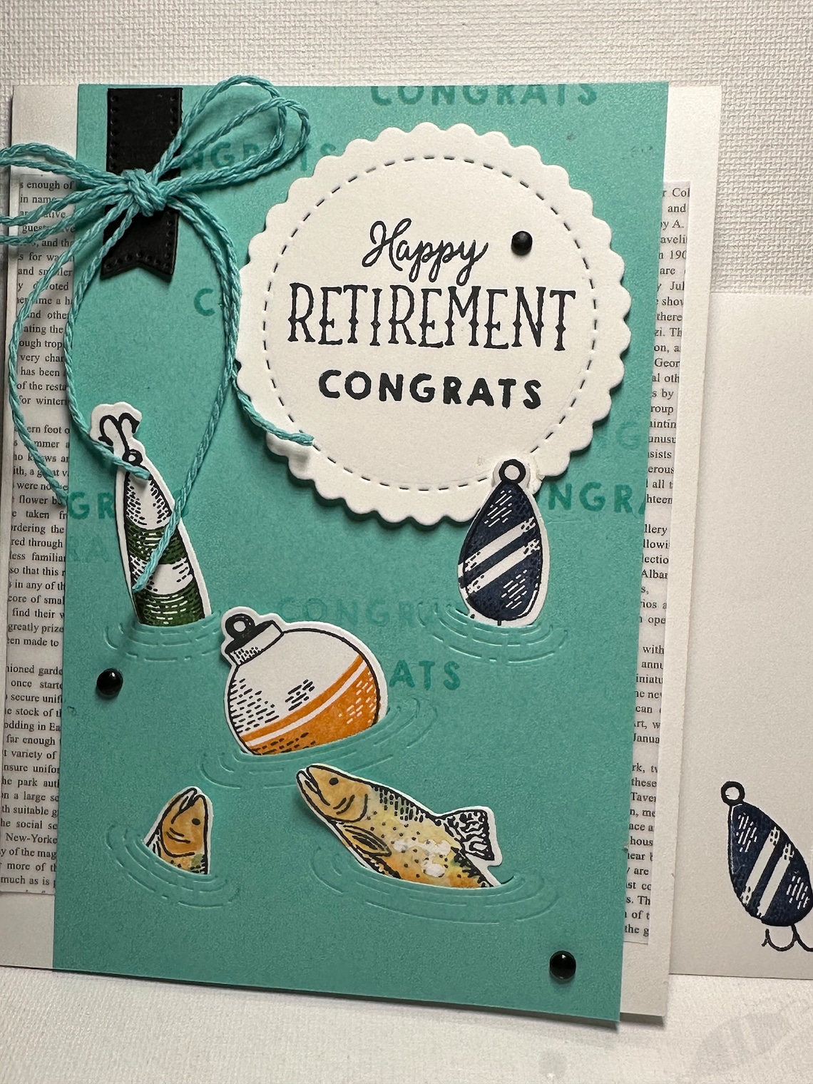 Homemade Greeting Card - Retirement - Fishing - Stampin' Up - Etsy