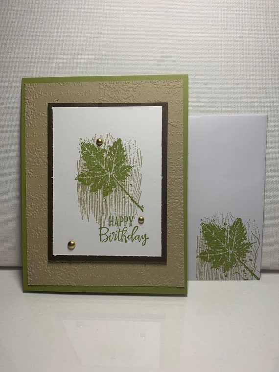 Homemade Greeting Card Birthday Autumn Fall Leaves - Etsy