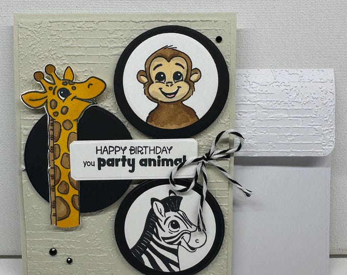 Homemade Greeting Card - Birthday - Zoo - Zoo Animals - Stampin' Up - Etsy