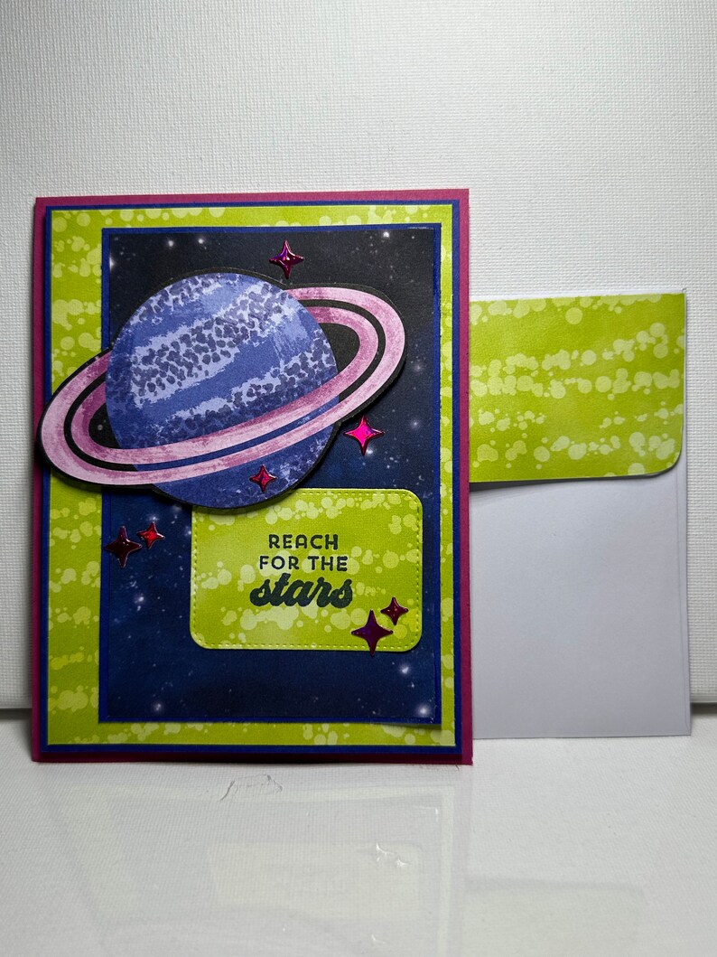 Homemade Greeting Card - Planets - Astronaut - Space Shuttle - Rocket ...
