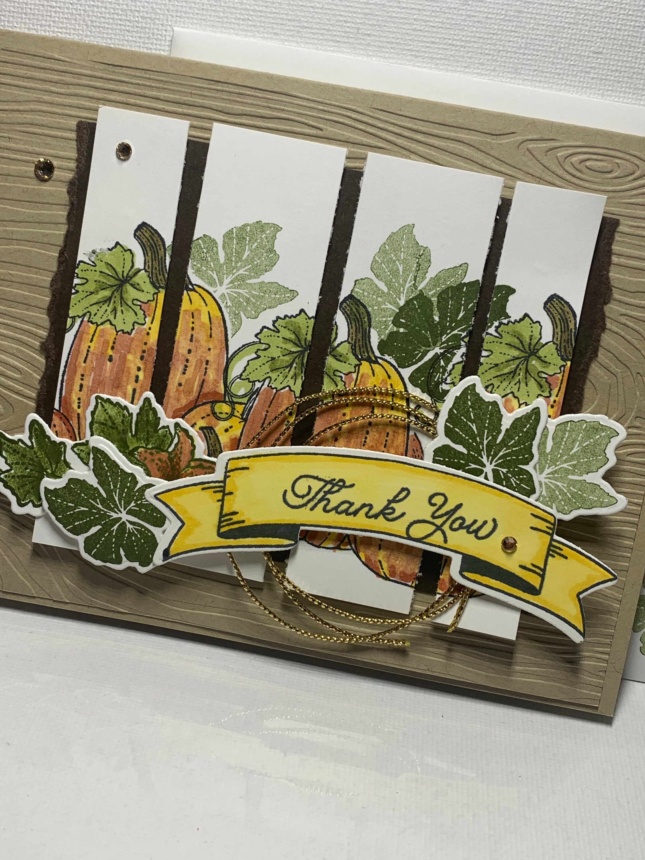 Homemade Greeting Card - Thank You - Pumpkins - Autumn - Fall ...