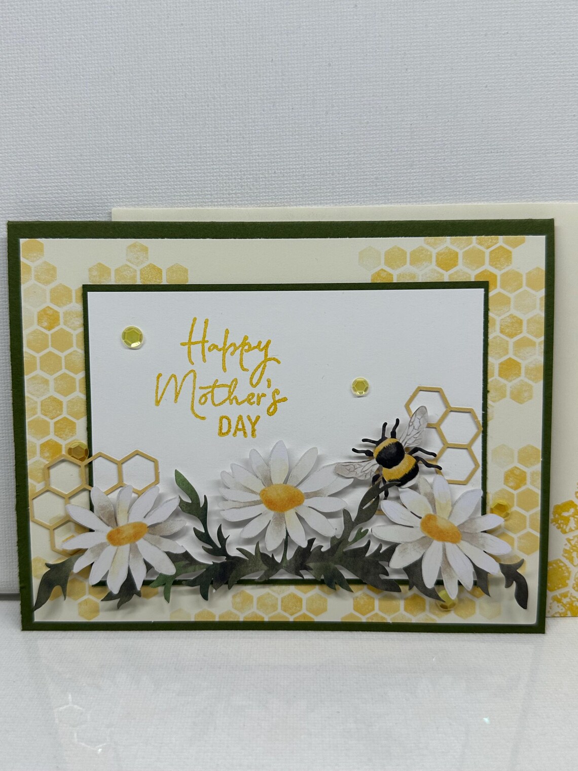 Homemade Greeting Card - Mother's Day - Daisy - Bees - Beehive - Floral ...