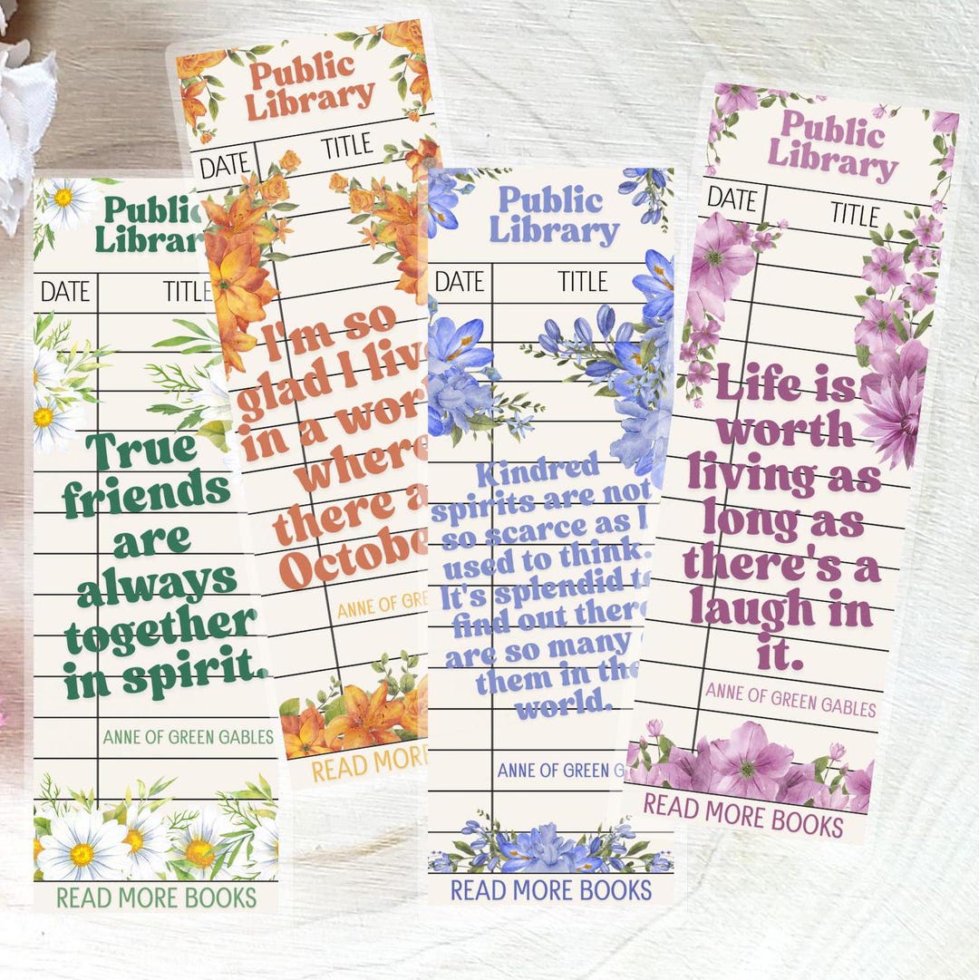 Anne of Green Gables Bookmarks | Literary Quotes Bookmark | Gift for ...