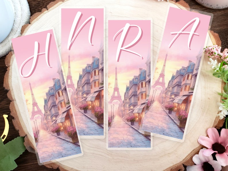 Paris Initial Bookmark | Personalized Bookmark | Custom Made Bookmark ...