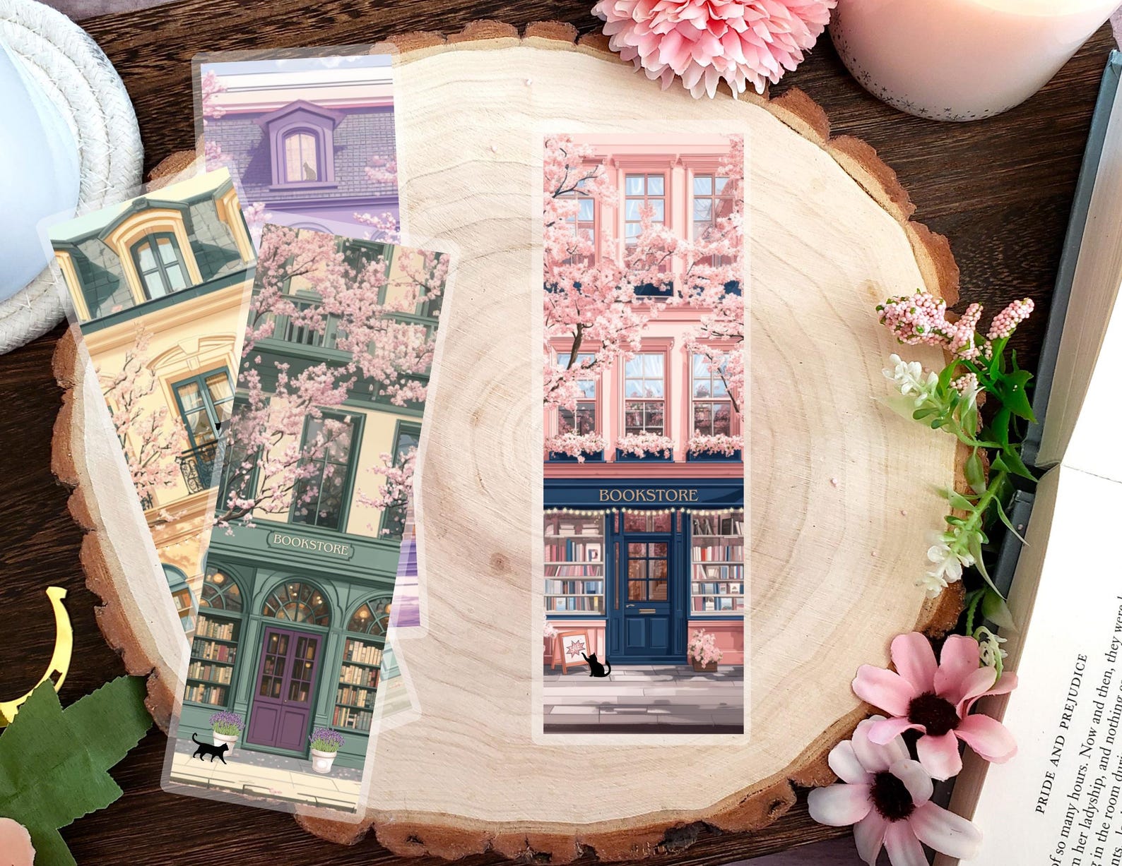 Spring Bookstore Bookmark | Spring Bookmark | Spring Bookstore | Gift ...