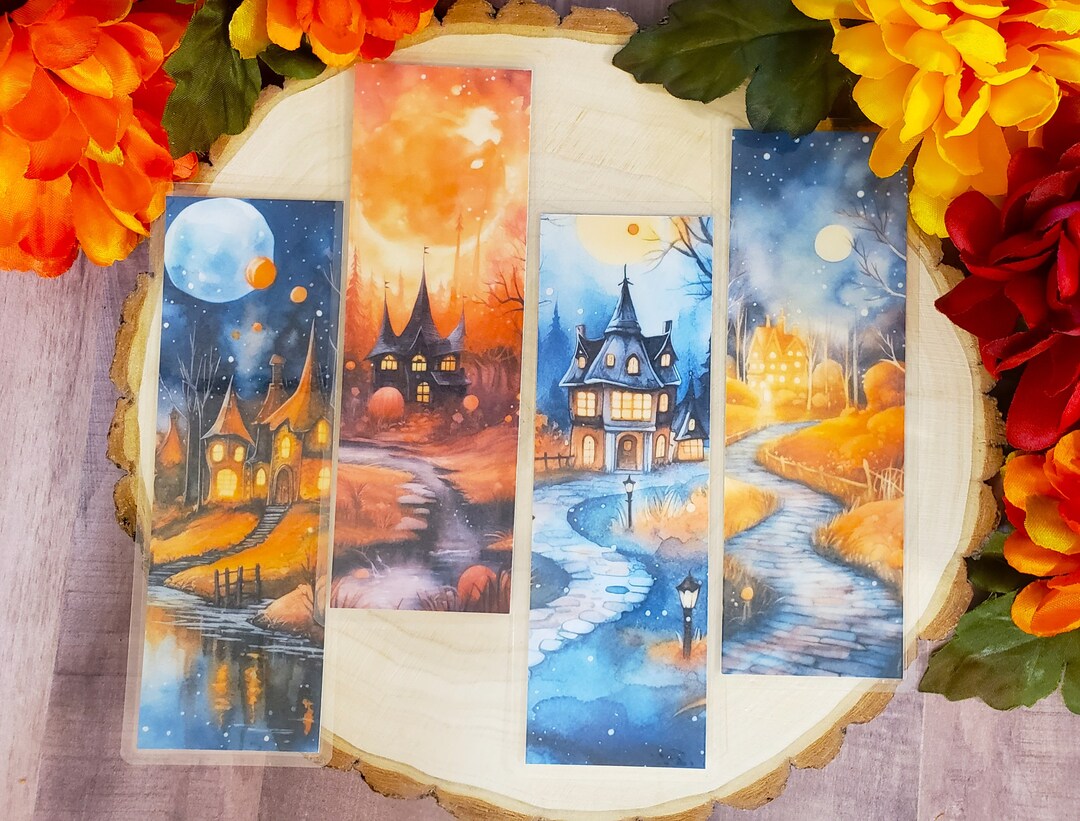 Haunted House Bookmark | Fall Bookmark | Halloween Bookmark | Gift for ...