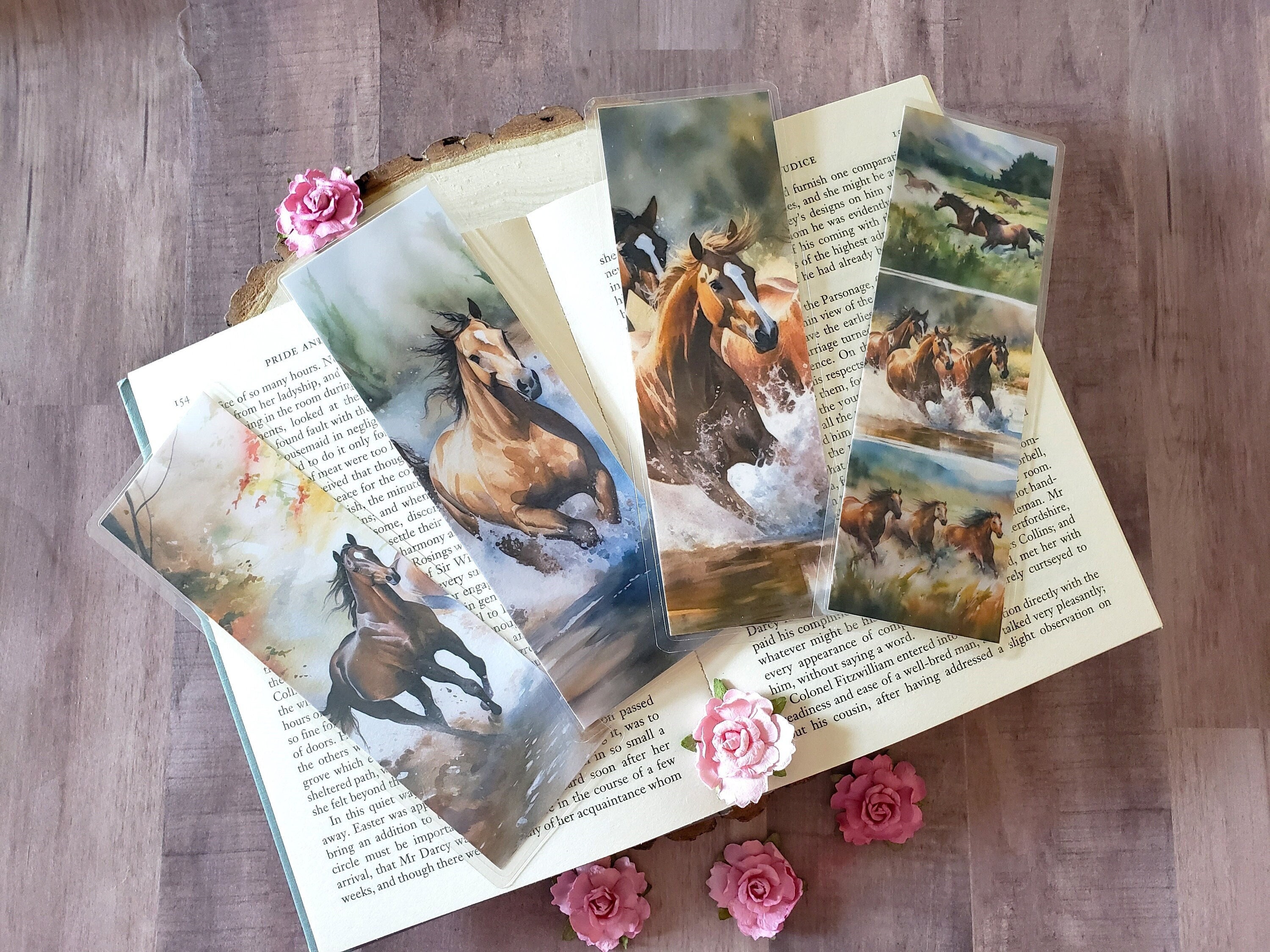 Horse Bookmark Horses Bookmark Bookmark With Horses Gift - Etsy