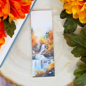 Autumn Waterfalls Bookmark | Fall Bookmark | Waterfalls Bookmark | Cozy ...