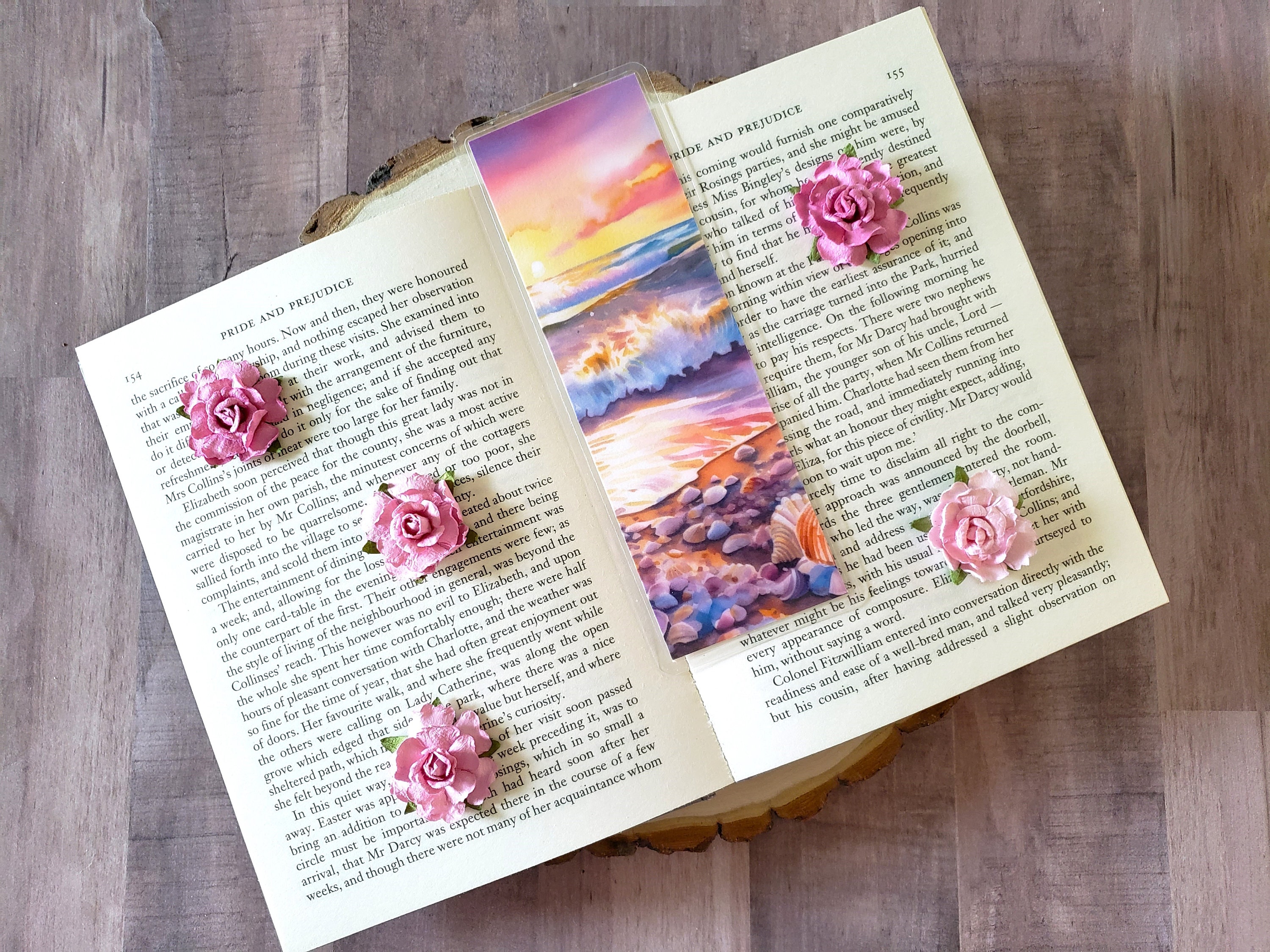 Sunset Bookmark Beach Bookmark Sunset at Beach Bookmark - Etsy