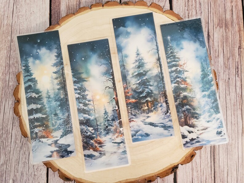 Wintry Trees Bookmark | Winter Bookmark | Bookmark With Trees in Winter ...