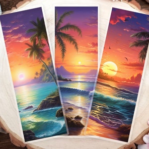 Tropical Bookmark | Ocean Bookmark | Summer Bookmark | Sunset Bookmark ...