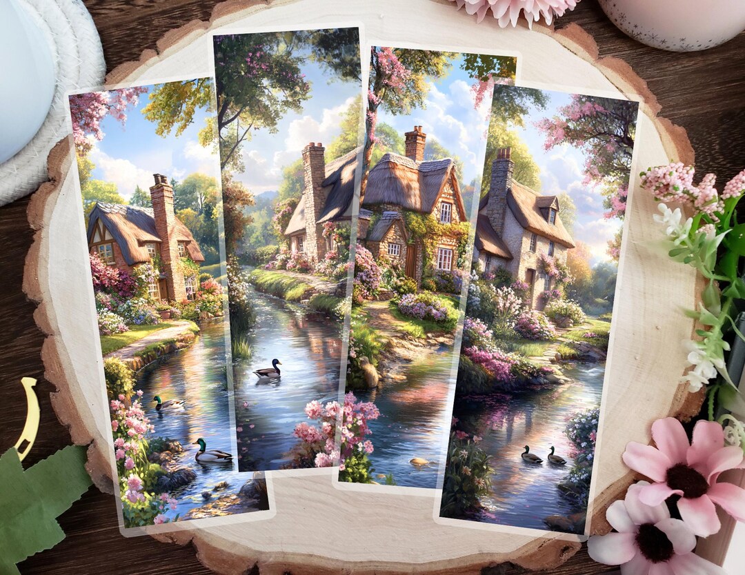 English Cottage Bookmark | English Countryside Bookmark | Gift for ...