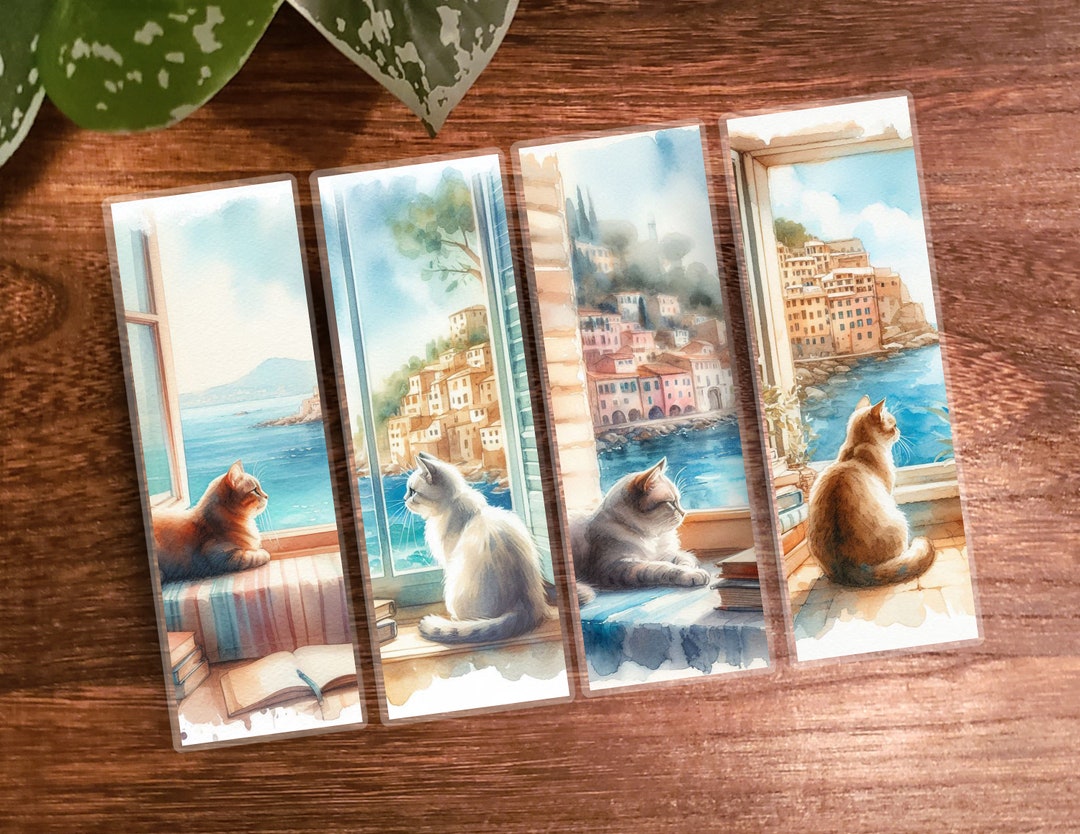 Seaside Cats Bookmark | Cat Bookmark | Summer Cat Bookmark |gift for ...