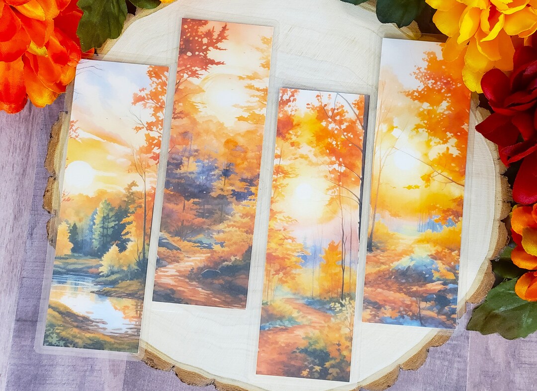 Autumn Sunrise Bookmark | Fall Bookmark | Sunrise Bookmark | Gift for ...