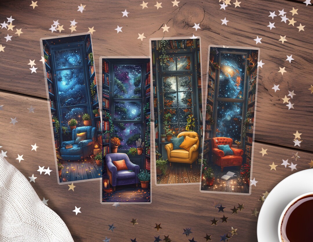 Starry Night Sky Reading Nook Bookmark | Book Nook Bookmark | Gift for ...