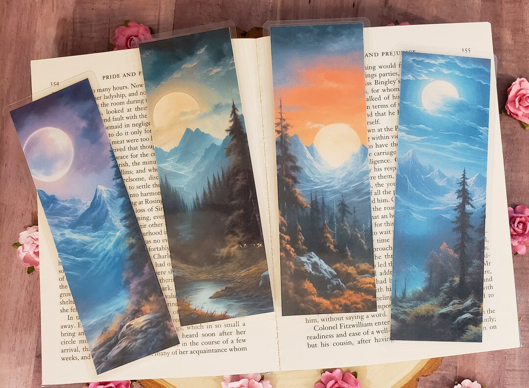Mountain Moonlight Bookmark | Mountain Bookmark | Moonlight Bookmark ...
