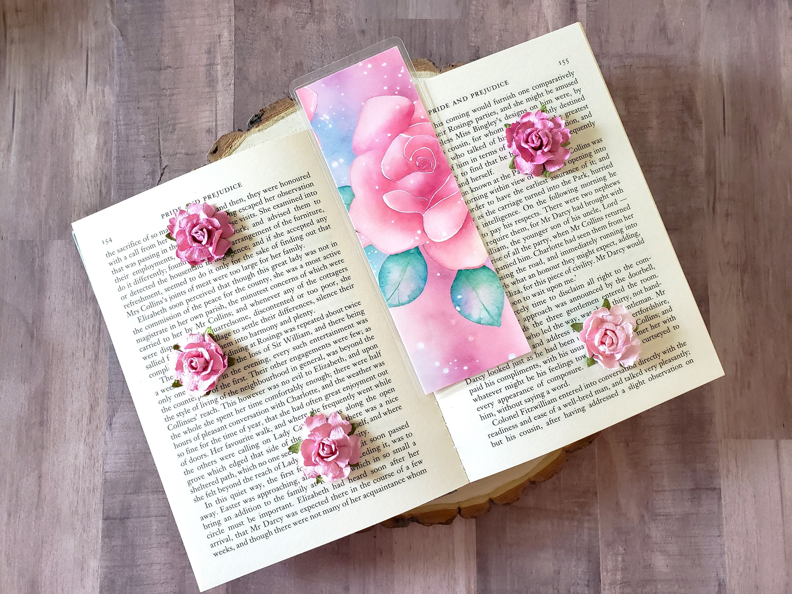 Rose Bookmark Roses Bookmark Flower Bookmark Book Lover - Etsy
