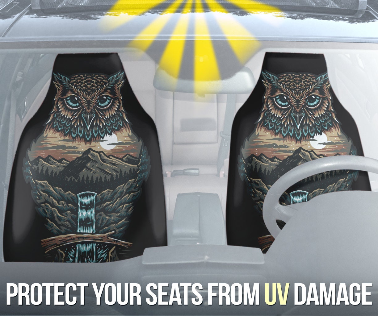 Owl Car Seat Covers, Nature, Forest owl, covers for car seats sold by ...