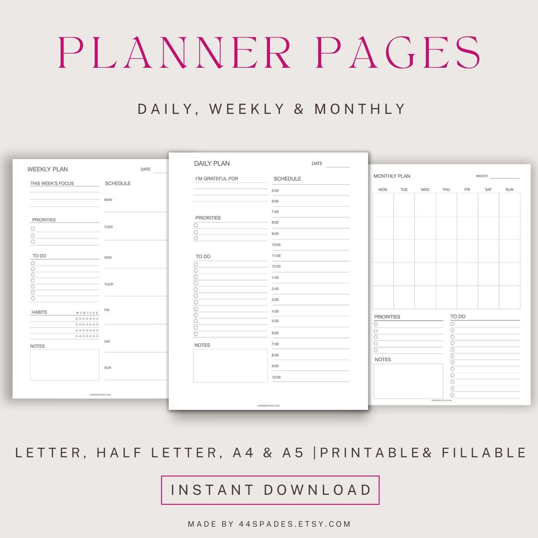 Goodnotes Digital Daily Planner | Weekly Planner | Monthly Planner ...