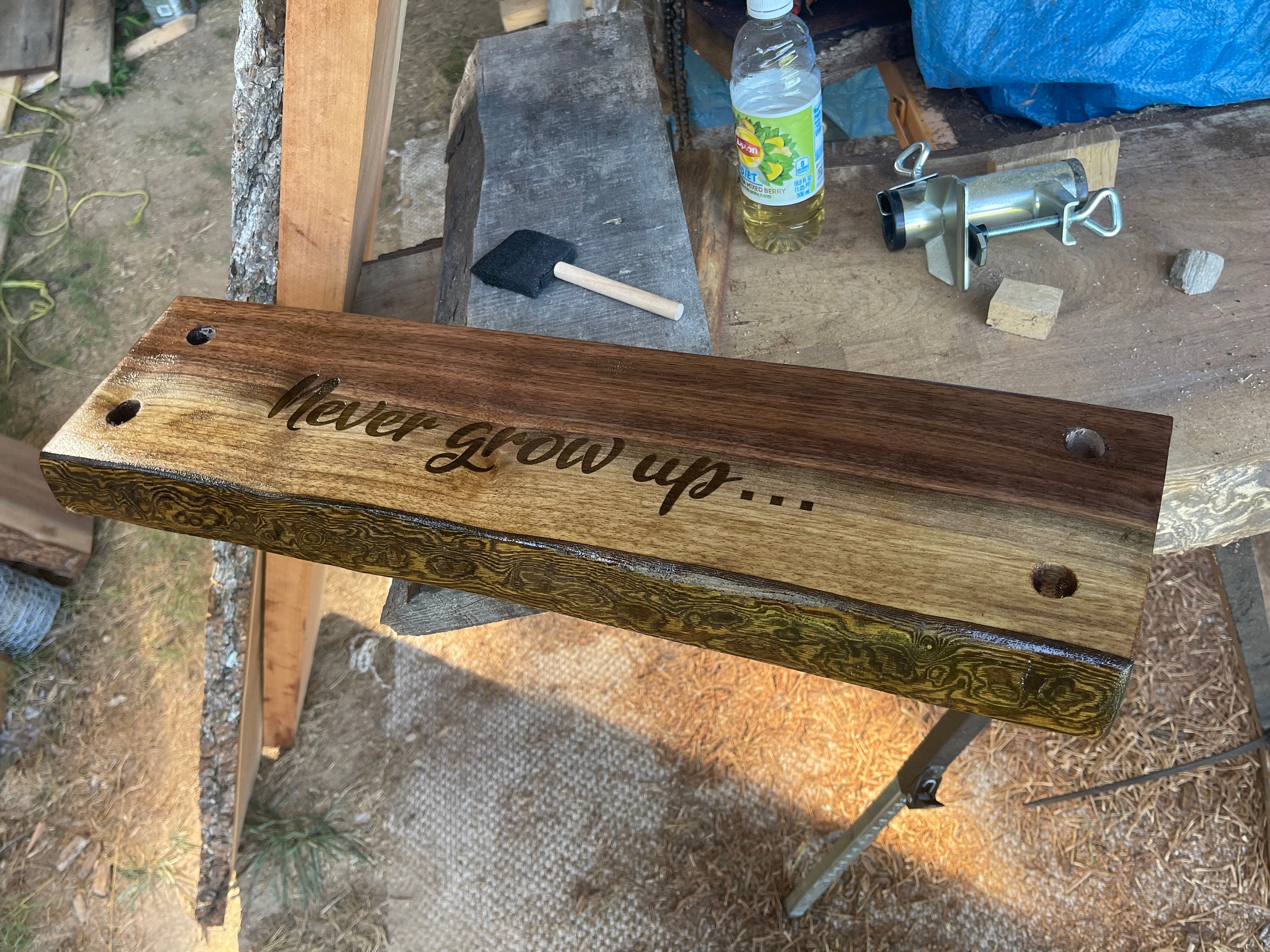 Walnut Bench Style Swing | Tree Swing | Rope Swing | Walnut Wood Swing ...