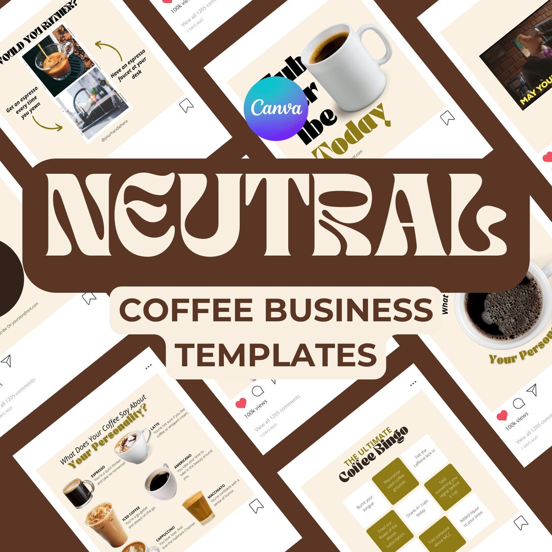 Coffee Instagram Templates | Canva Socia Media Template Bundle | Coffee ...