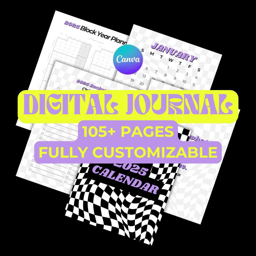 Checker Board Digital Calendar | Editable Digital Planner ...