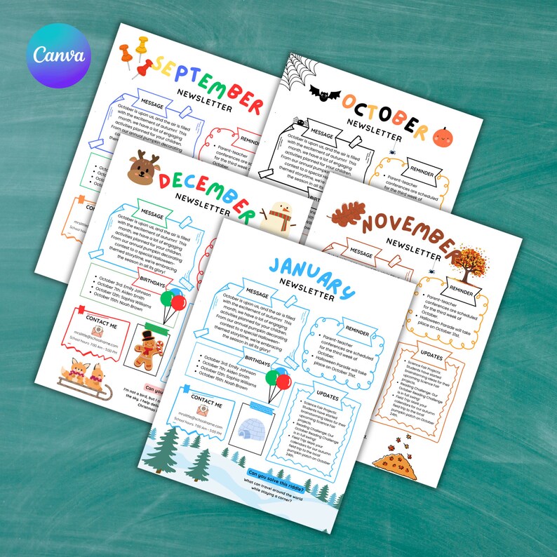 Newsletter Template, Editable Newsletter, School Newsletter, Classroom ...