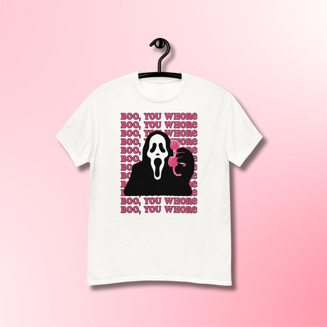 Boo, You Whore Mean Girls X Scream T-shirt Funny Horror Movie Tee White ...