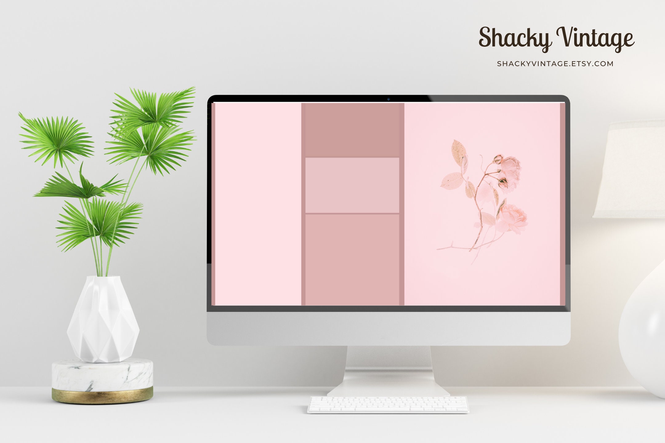 Simple, Minimal Pink Desktop Wallpaper Background set of 3 - Etsy