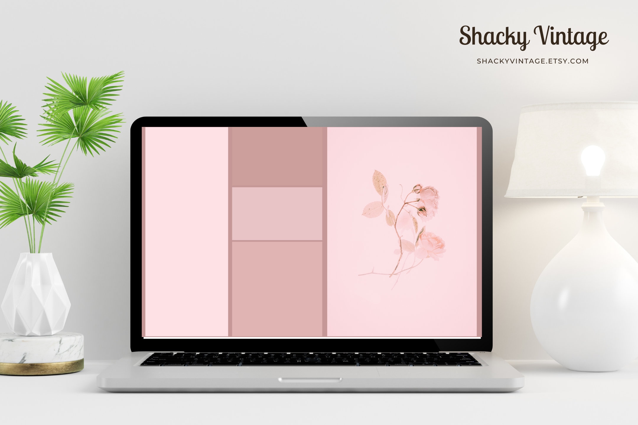 Simple, Minimal Pink Desktop Wallpaper Background set of 3 - Etsy