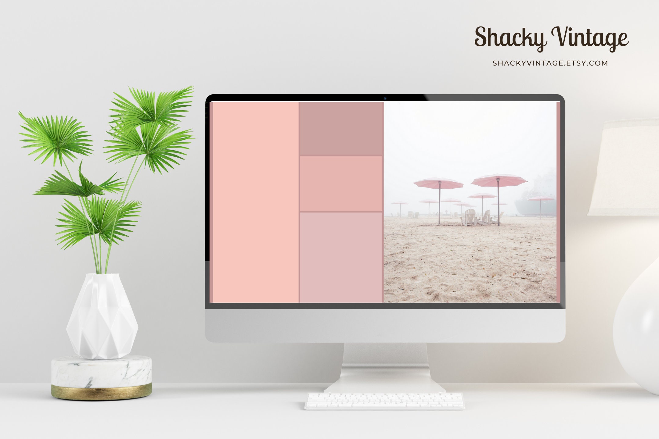 Simple, Minimal Pink Desktop Wallpaper Background set of 3 - Etsy