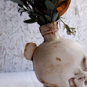 Ceramic Skull Vase, Modern Punk Pottery, Gift Idea for Old School Lover ...