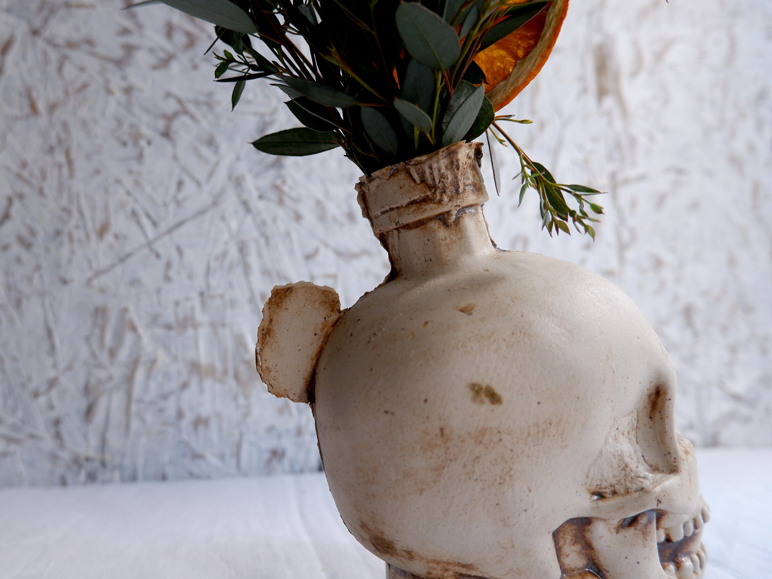 Ceramic Skull Vase, Modern Punk Pottery, Gift Idea for Old School Lover ...