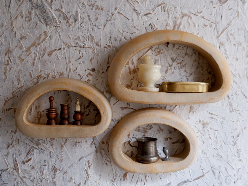 Ceramic Wall Shelves Handmade Stoneware Home Decor Natural - Etsy