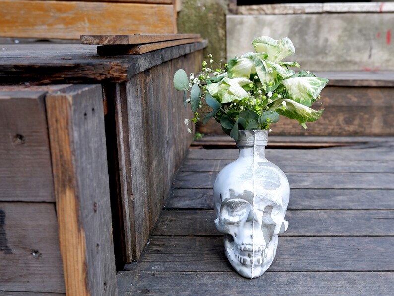 Ceramic Skull Vase Modern Punk Pottery Gift Idea for Old - Etsy